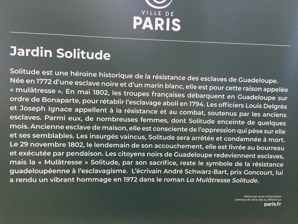 Esclavage : Paris se souvient de Solitude!