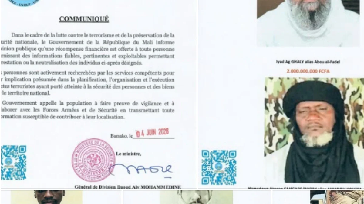 Mali : les têtes des chefs du JNIM et du FLA mises à prix